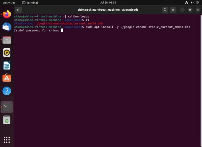 Ubuntu Desktop 22.04 LTS: Google Chrome Installation Procedure using apt command | Shima System ...