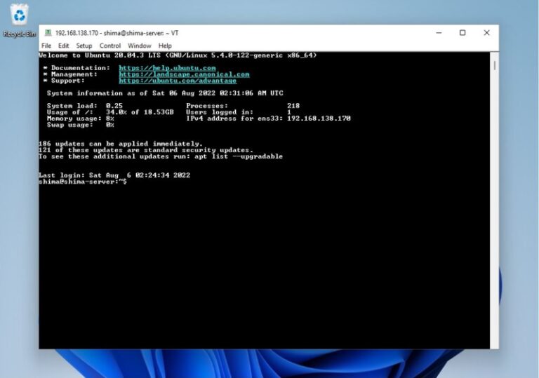 Ubuntu Server 20.04 LTS SSH Connection Procedure from Windows OS (Windows 11) | Shima System Academy